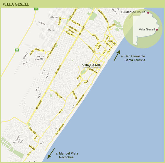 Villa Gesell Costa Atlántica - Playa - Guía de Turismo de Villa Gesell